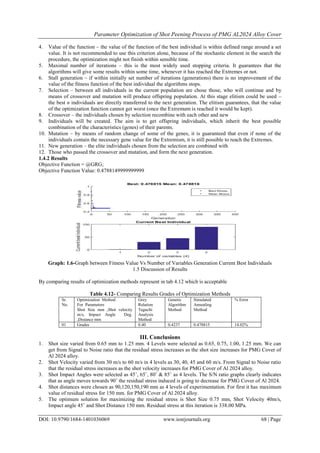 Parameter Optimization of Shot Peening Process of PMG AL2024 Alloy Cover | PDF