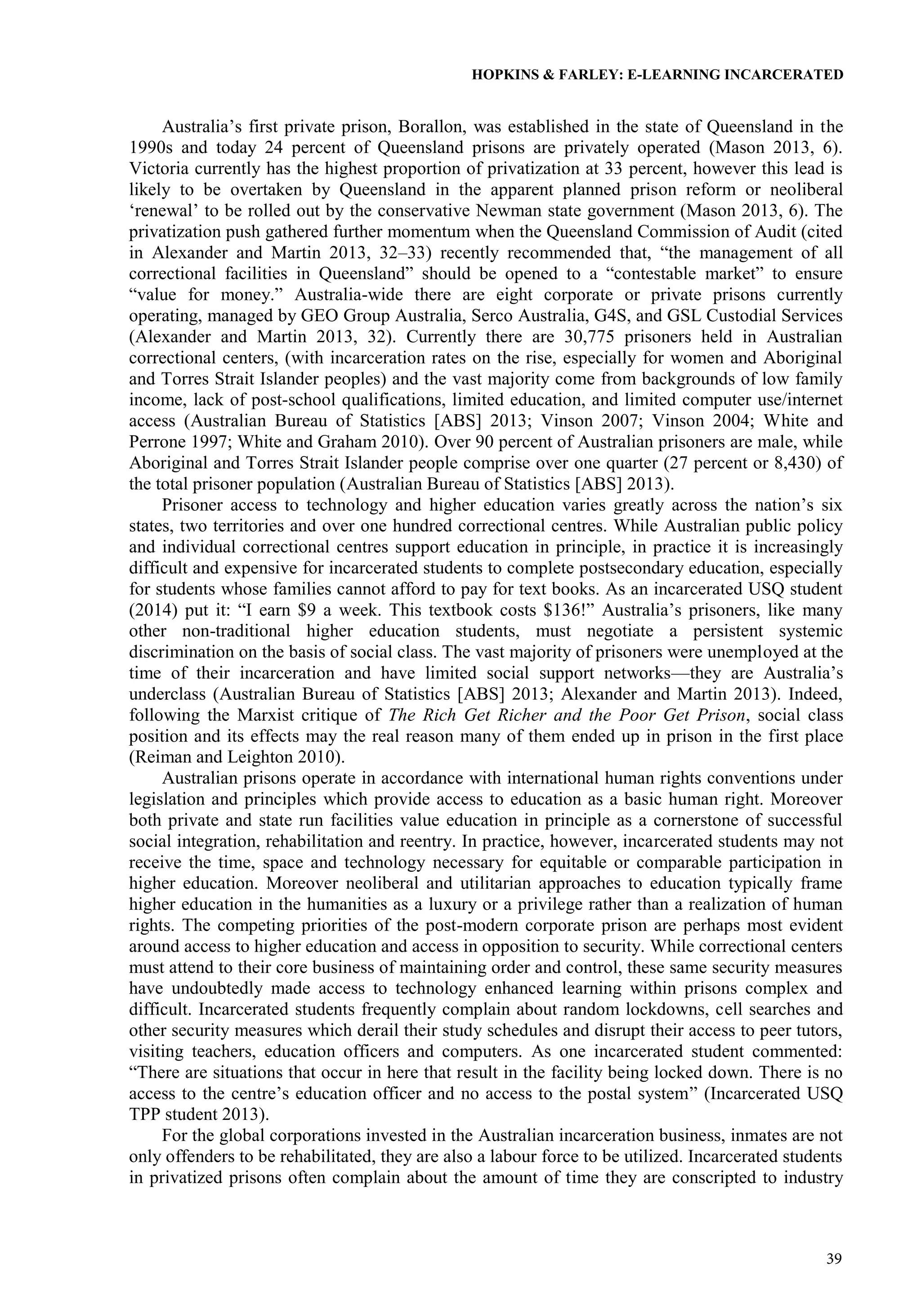 e-Learning Incarcerated: Prison Education and Digital Inclusion | PDF