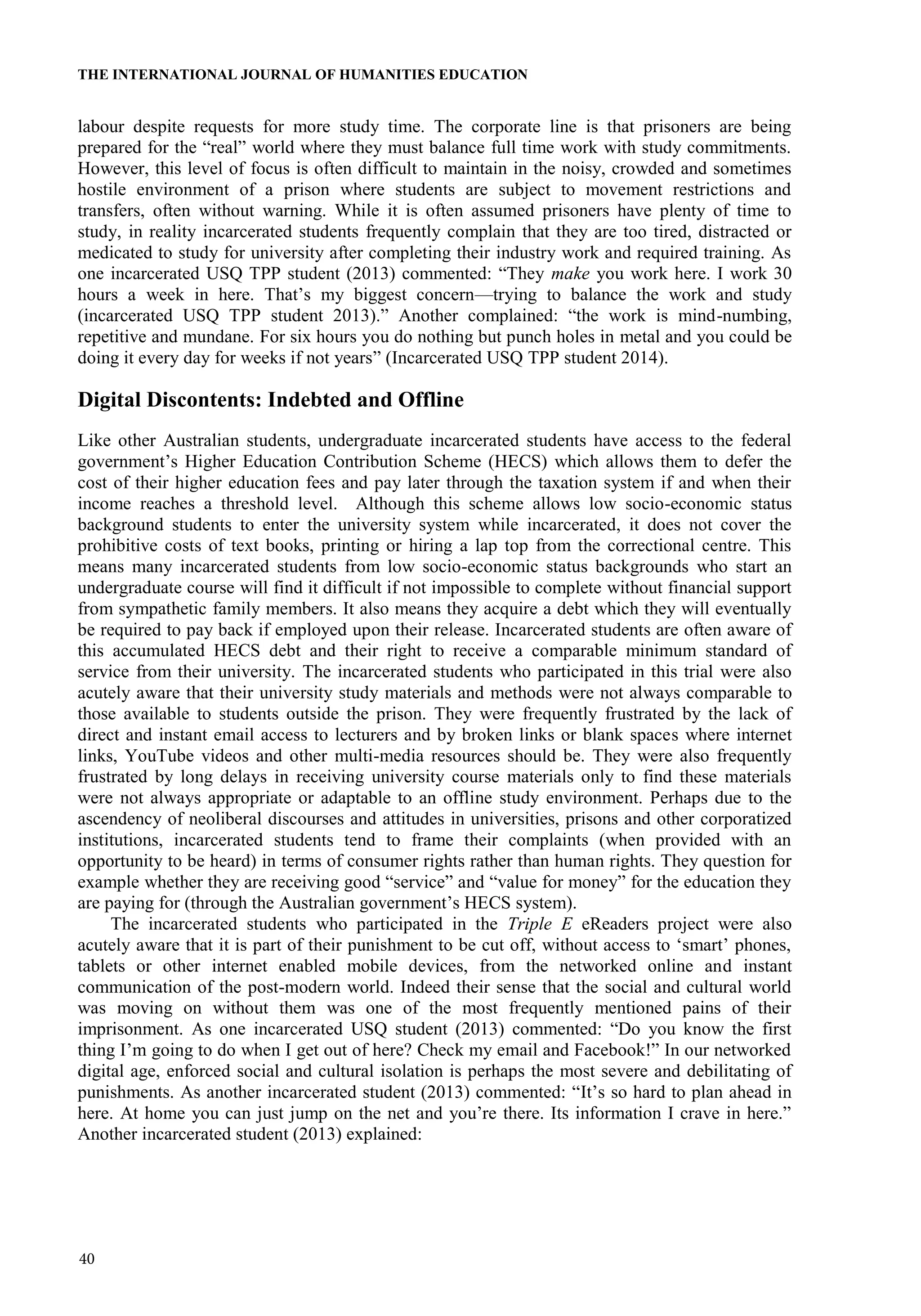 e-Learning Incarcerated: Prison Education and Digital Inclusion | PDF