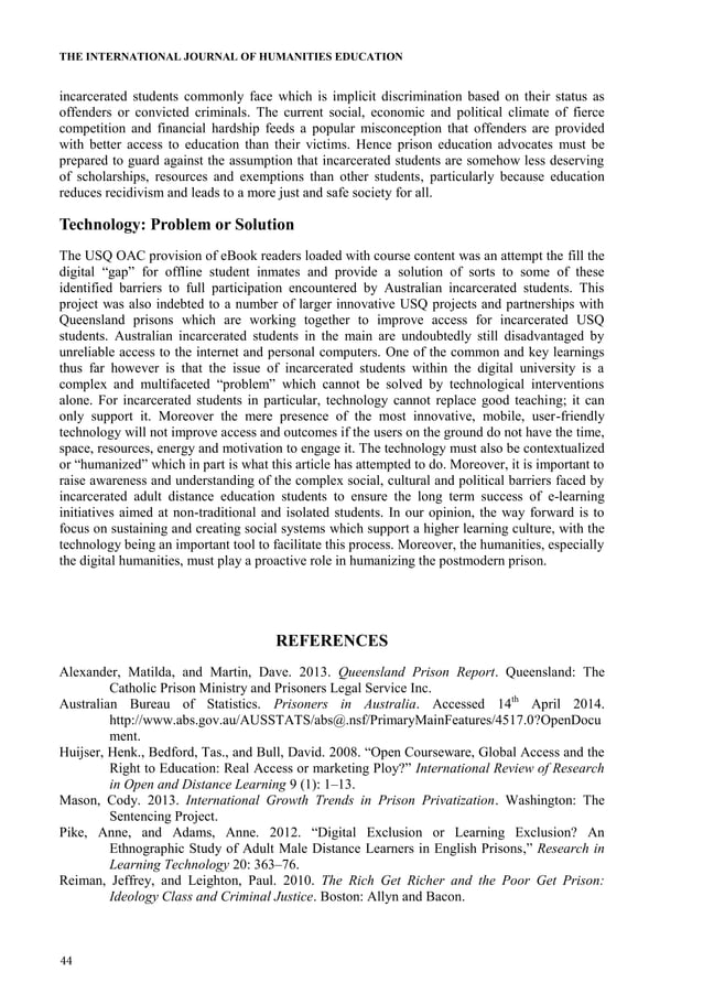 e-Learning Incarcerated: Prison Education and Digital Inclusion | PDF