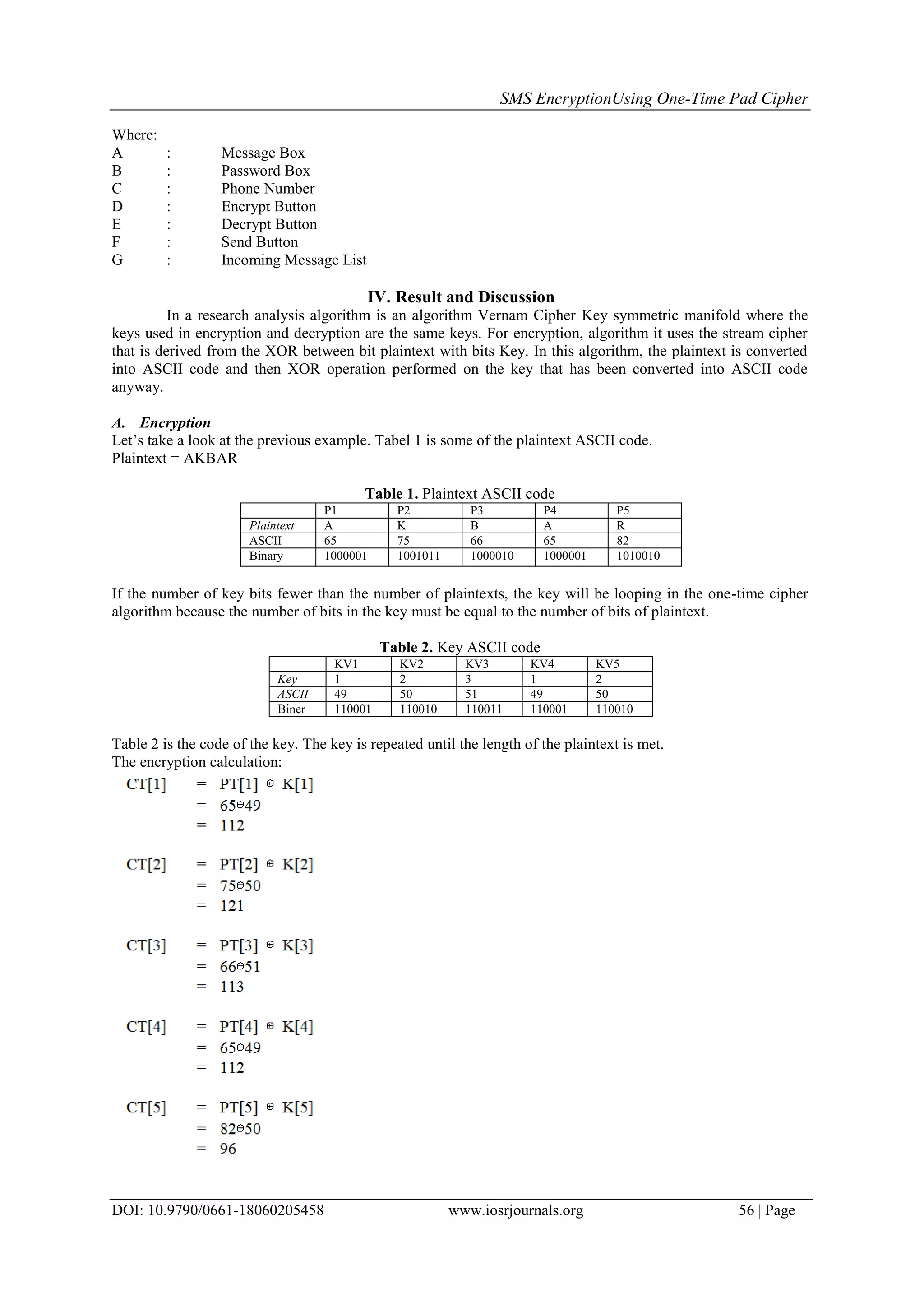 SMS Encryption Using One-Time Pad Cipher | PDF