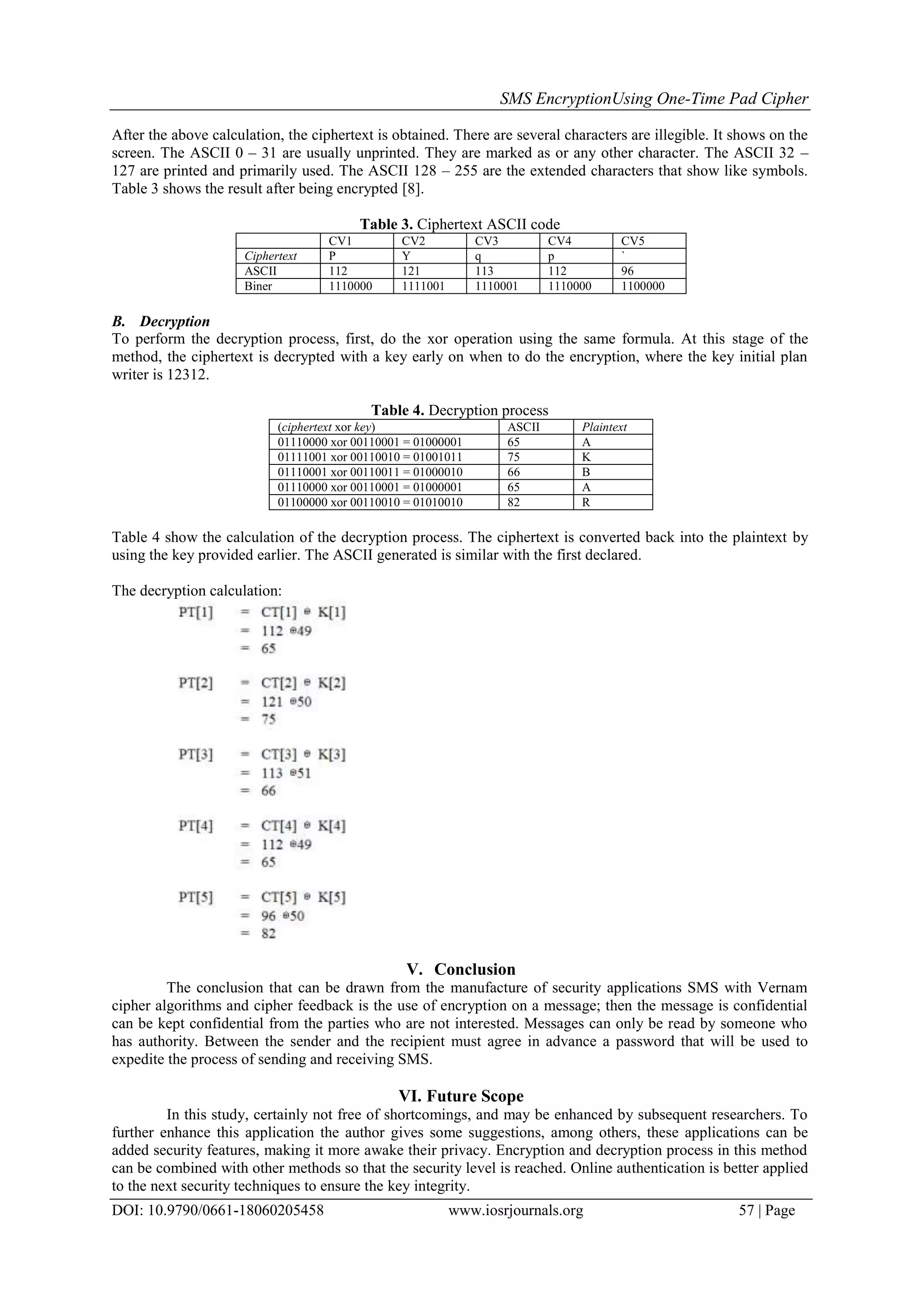 SMS Encryption Using One-Time Pad Cipher | PDF