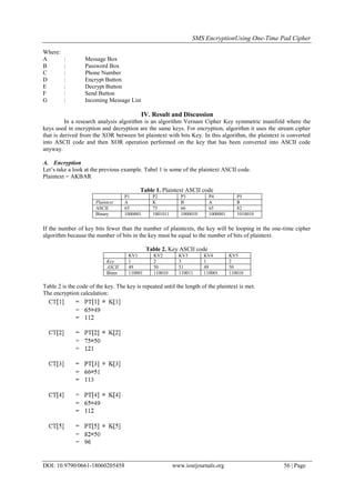 SMS Encryption Using One-Time Pad Cipher | PDF