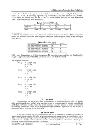 SMS Encryption Using One-Time Pad Cipher | PDF