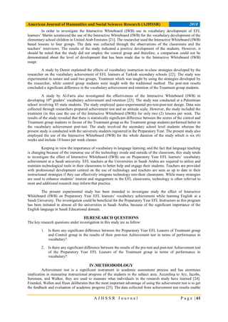 An Experimental Investigation on Preparatory Year EFL learners ...