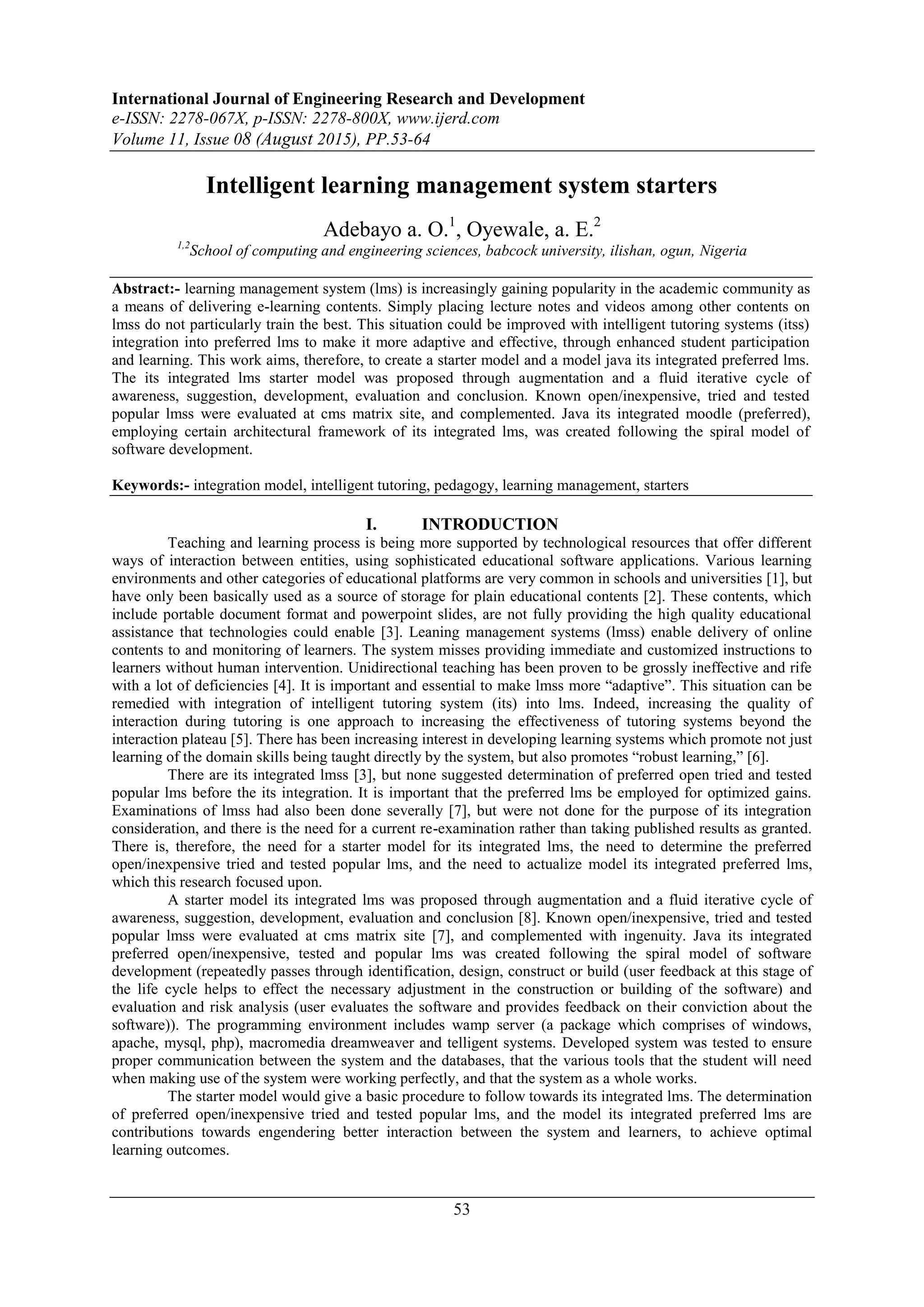 Intelligent learning management system starters | PDF