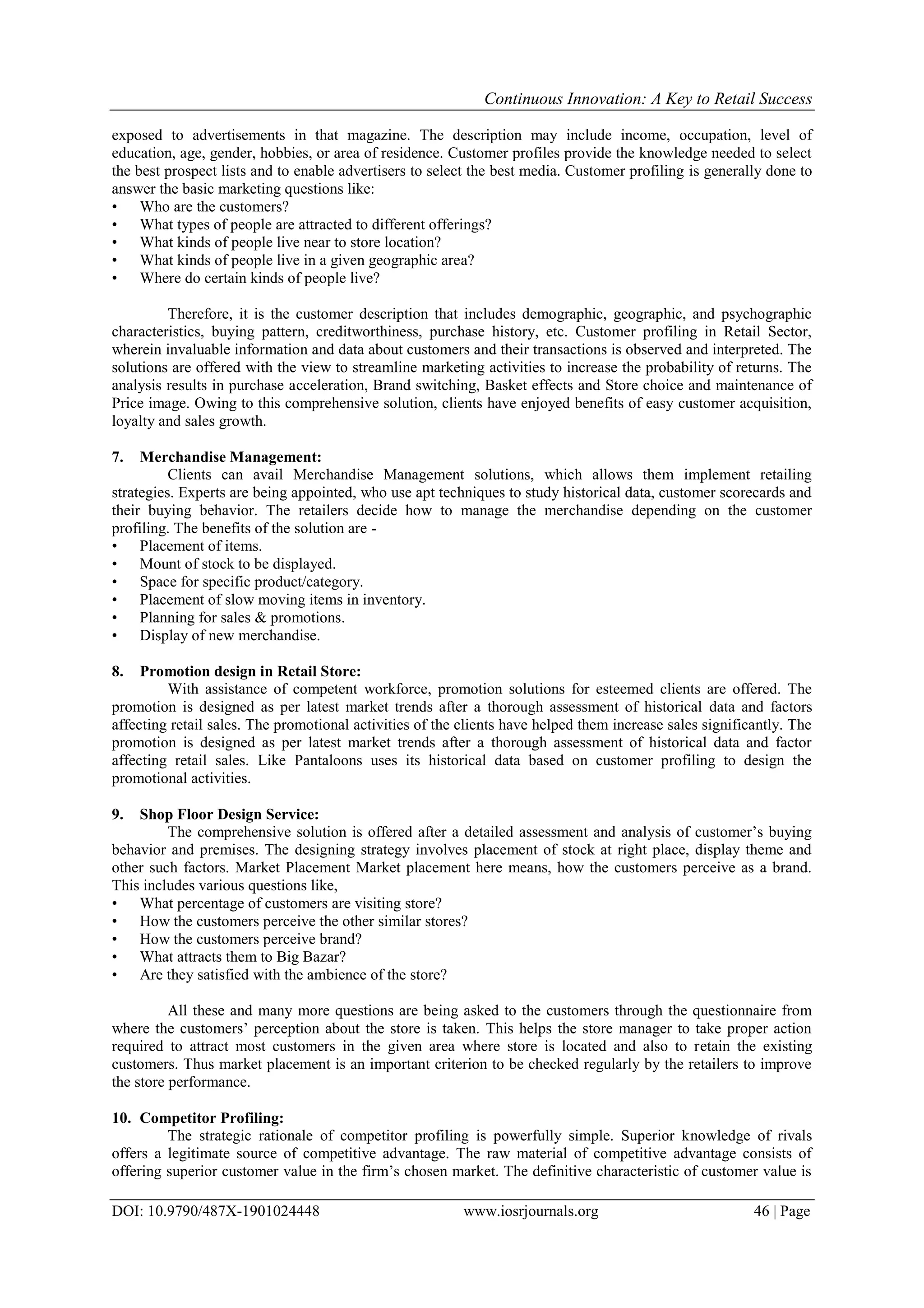 Continuous Innovation: A Key to Retail Success | PDF