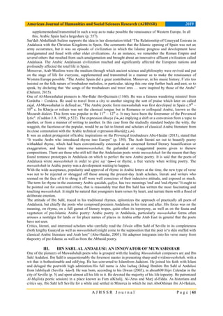 The Influence of the Arabic Language: The Muwashshah of Ibn Sahl Al-Andalusi an Example | PDF