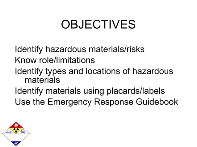 FIRST RESPONDER HAZMAT AWARENESS POWERPOINT TRAINING PRESENTATION | PPT