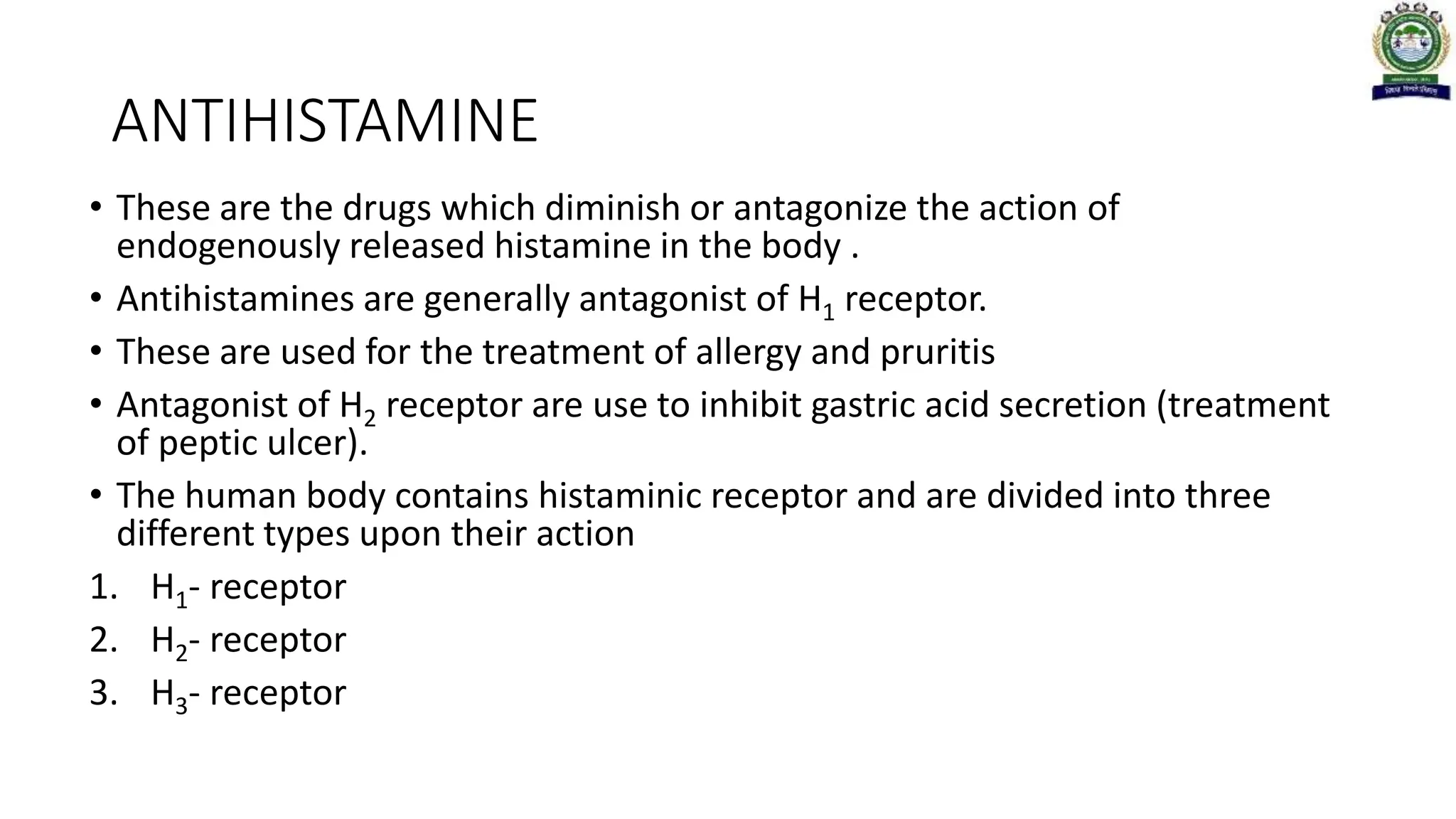 H1 and H2 antagonist Medicinal Chemistry.pptx