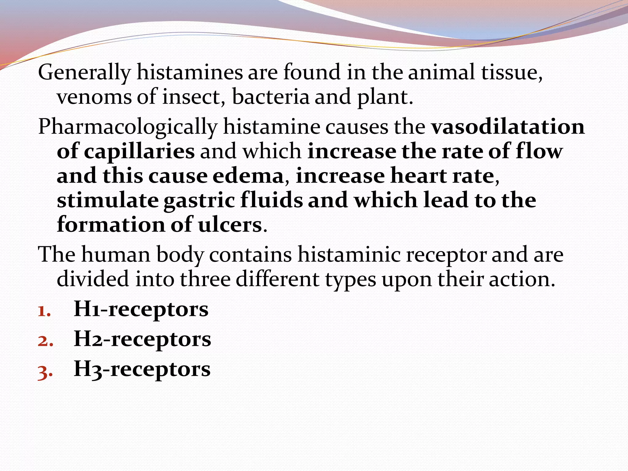 H1and h2 receptors | PPTX