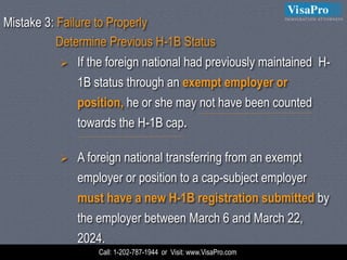 5 Common H-1B Cap 2025 Filing Mistakes: How To Overcome Them? | PPTX