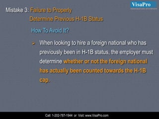 5 Common H-1B Cap 2025 Filing Mistakes: How To Overcome Them? | PPTX