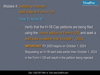 5 Common H-1B Cap 2025 Filing Mistakes: How To Overcome Them? | PPTX