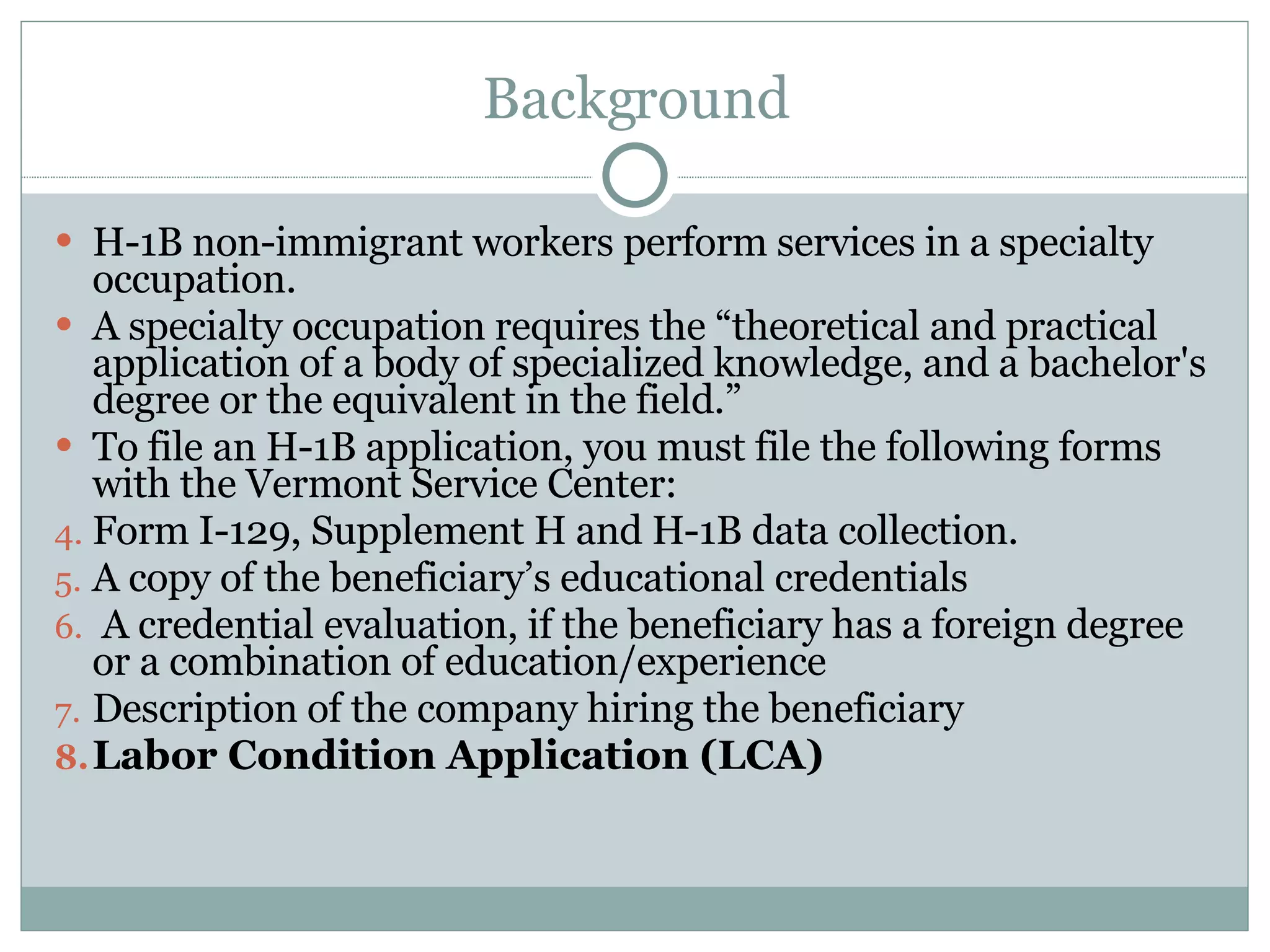 H 1 B LCA Compliance | PPT