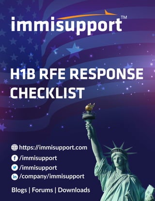 H1B Visa RFE Response Checklist | PDF