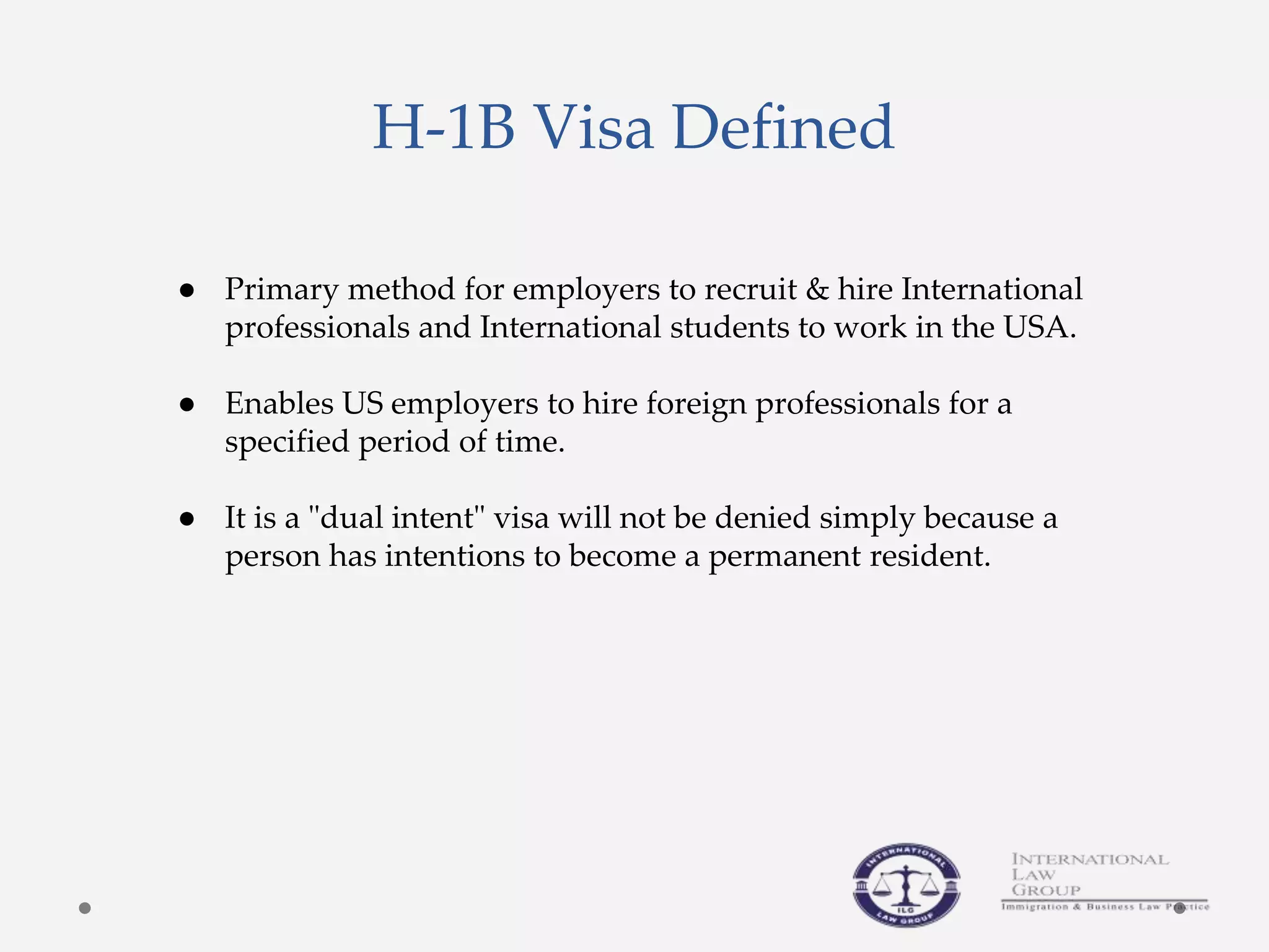 A Guide to the H1B Visa | PPTX