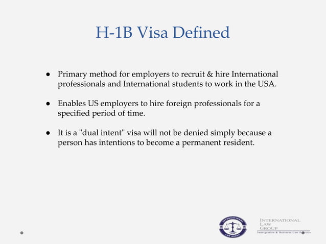 A Guide to the H1B Visa | PPTX | Business Banking & Finance | Business