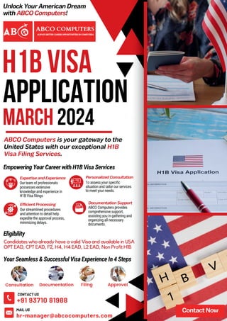 H1B Visa Lottery 2024: Your Key to a Bright Future in the USA! | PDF