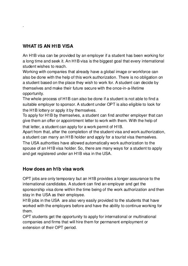 H1b visa for international opt students | PPT