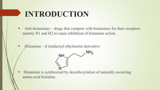 Advanced Medicinal Chemistry: H1&H2 antagonists | PPTX