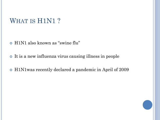 H1 N1 Presentation | PDF | Cold and Flu | Diseases and Conditions