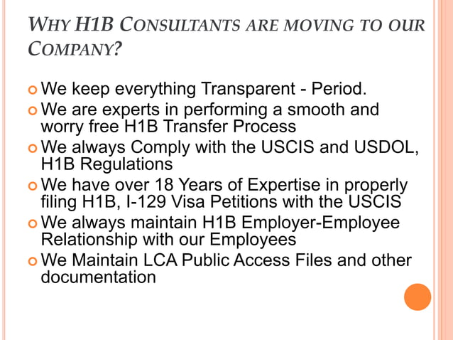 H1b Visa Transfer Process | PPTX