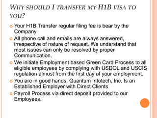 H1b Visa Transfer Process | PPTX