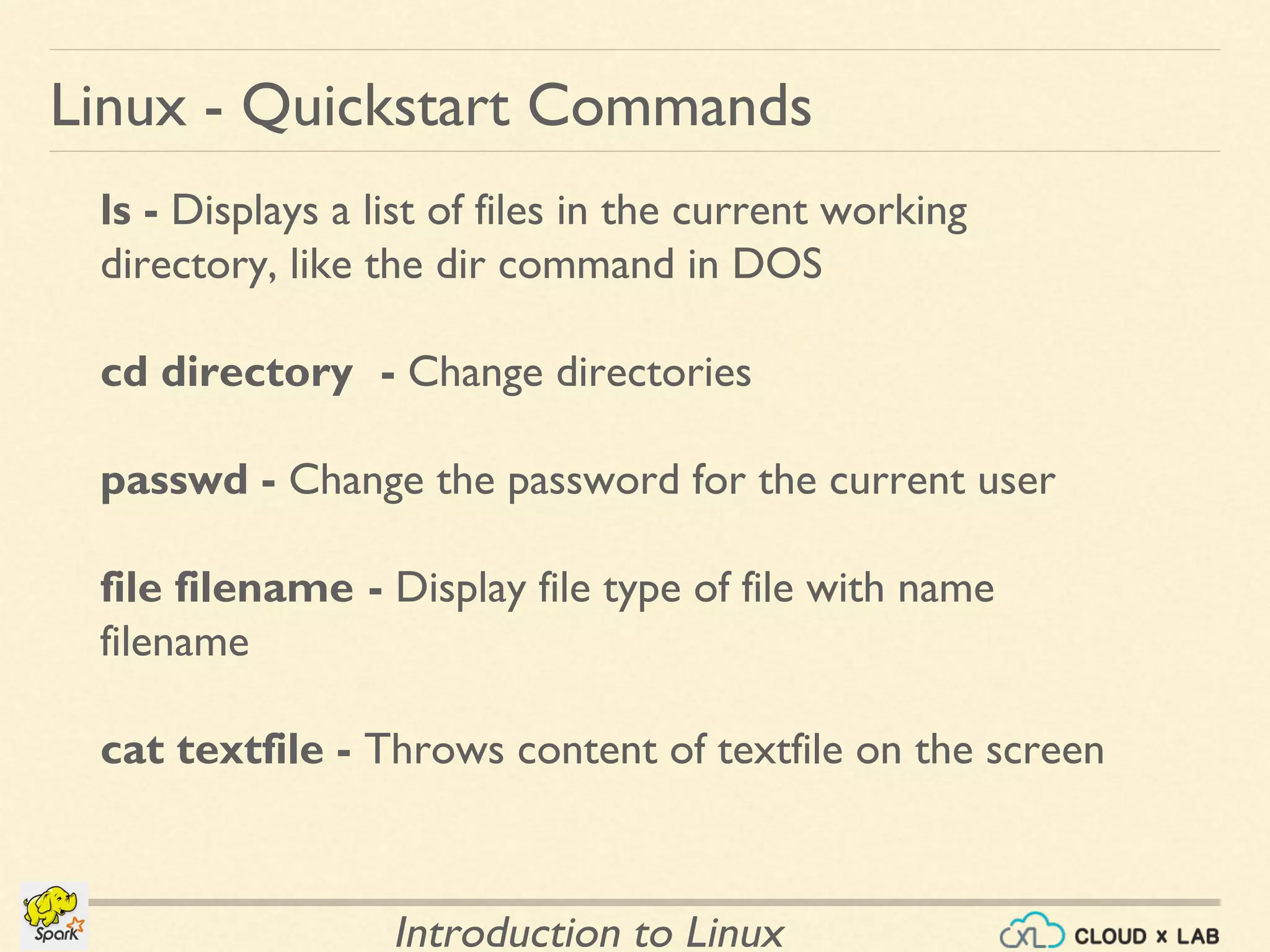 Introduction to Linux | Big Data Hadoop Spark Tutorial | CloudxLab | PPT