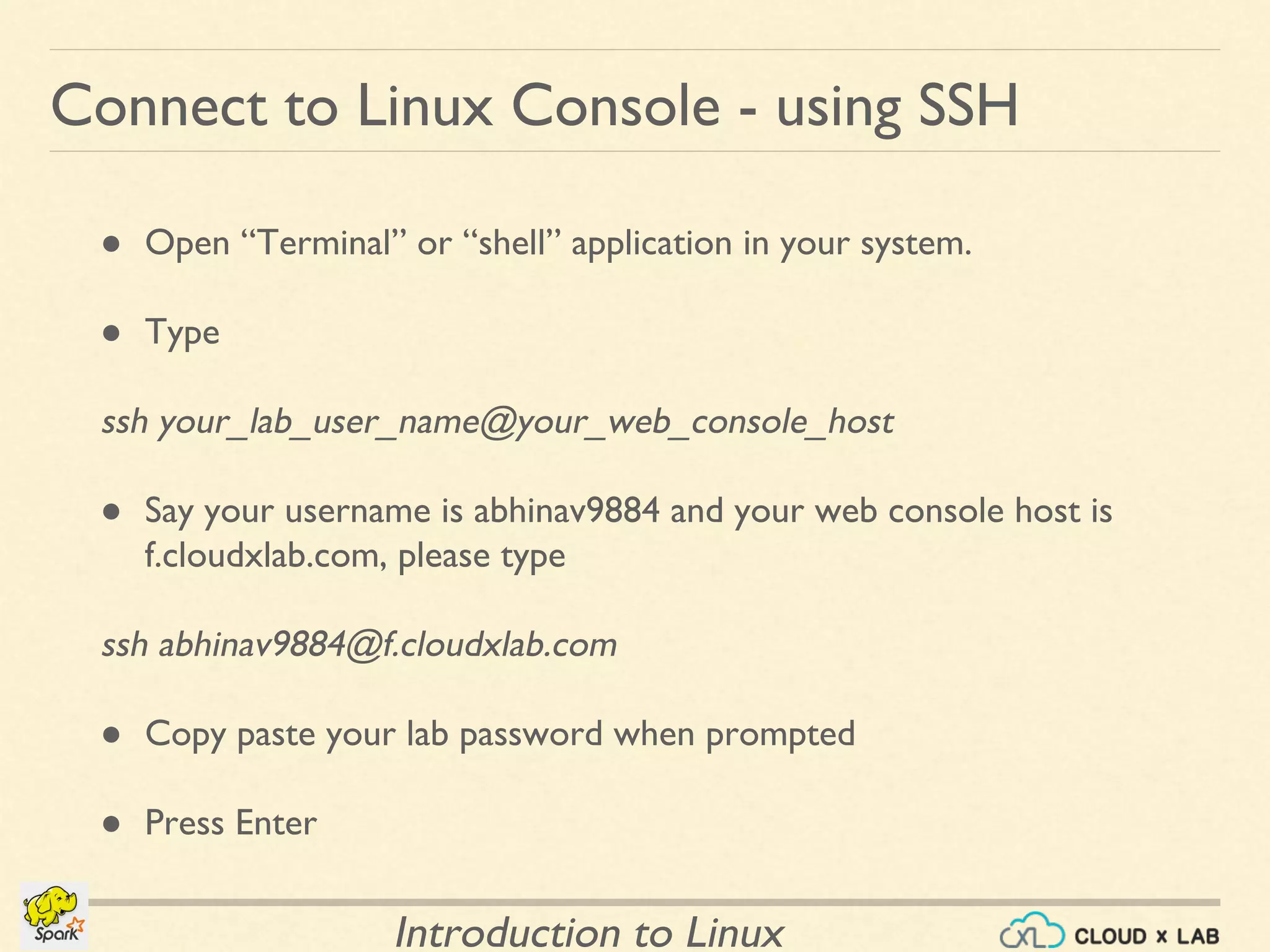 Introduction to Linux | Big Data Hadoop Spark Tutorial | CloudxLab | PPT