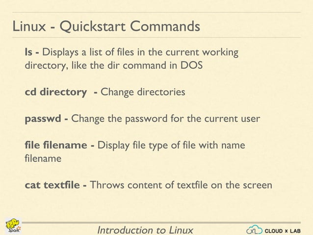 Introduction to Linux | Big Data Hadoop Spark Tutorial | CloudxLab | PPT Introduction to Linux | Big Data Hadoop Spark Tutorial | CloudxLab | PPT