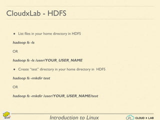 Introduction to Linux | Big Data Hadoop Spark Tutorial | CloudxLab | PPT