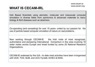 About CECAM-IRL | PPT