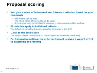 Horizon 2020 Proposal evaluation | PPT