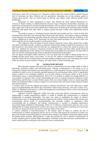 *Stereotyping and Conflict within the Context of Power Relations in a ...