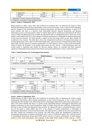 DETERMINANTS OF SMALL BUSINESS PERFORMANCE IN OYE LOCAL GOVERNMENT, EKITI STATE, NIGERIA | PDF ...