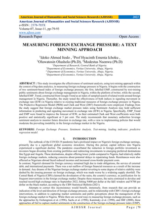 MEASURING FOREIGN EXCHANGE PRESSURE: A TEXT MINNING APPROACH | PDF