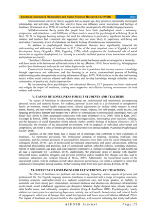 The Impacts of Loneliness on Students and Teachers in English Language ...