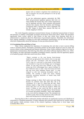 The Lived Experiences of victims of Pyramiding schemes | PDF