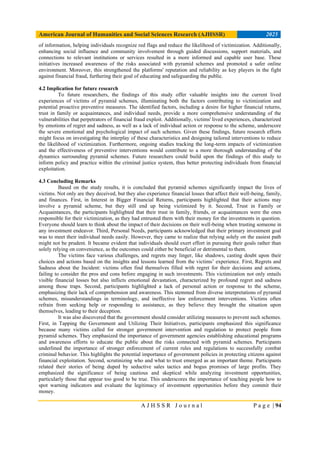 The Lived Experiences of victims of Pyramiding schemes | PDF