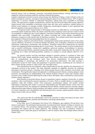 The Lived Experiences of victims of Pyramiding schemes | PDF