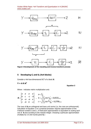The H.264 Integer Transform | PDF