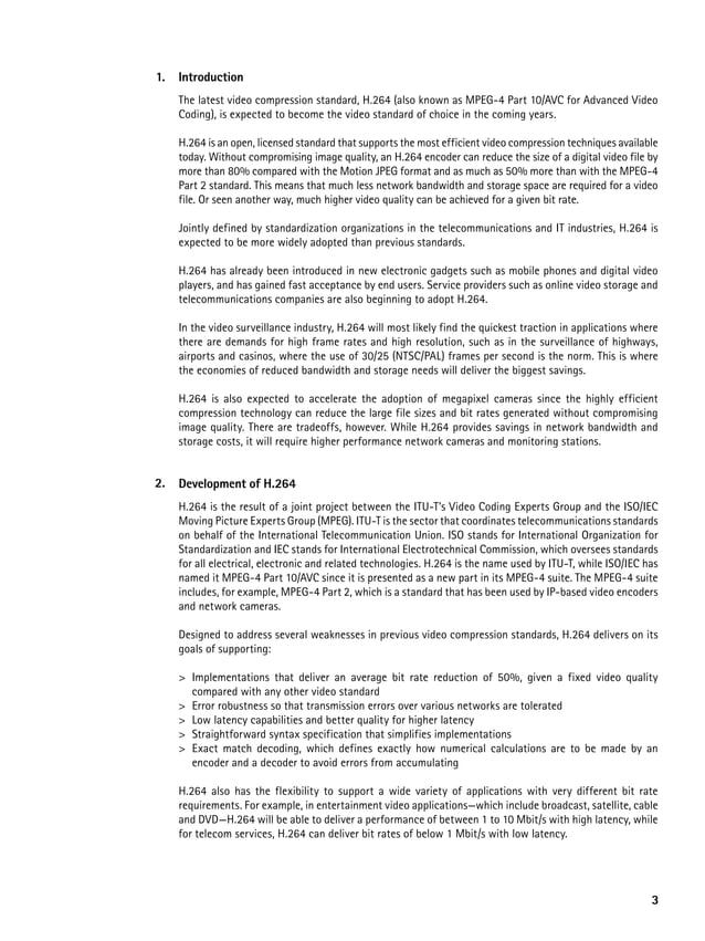 H264 video compression explained | PDF