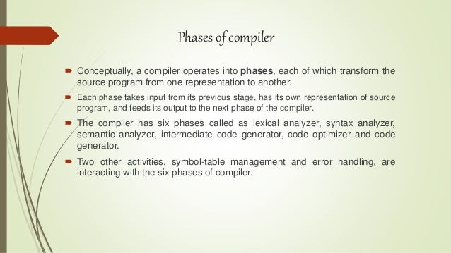 Phases of compiler