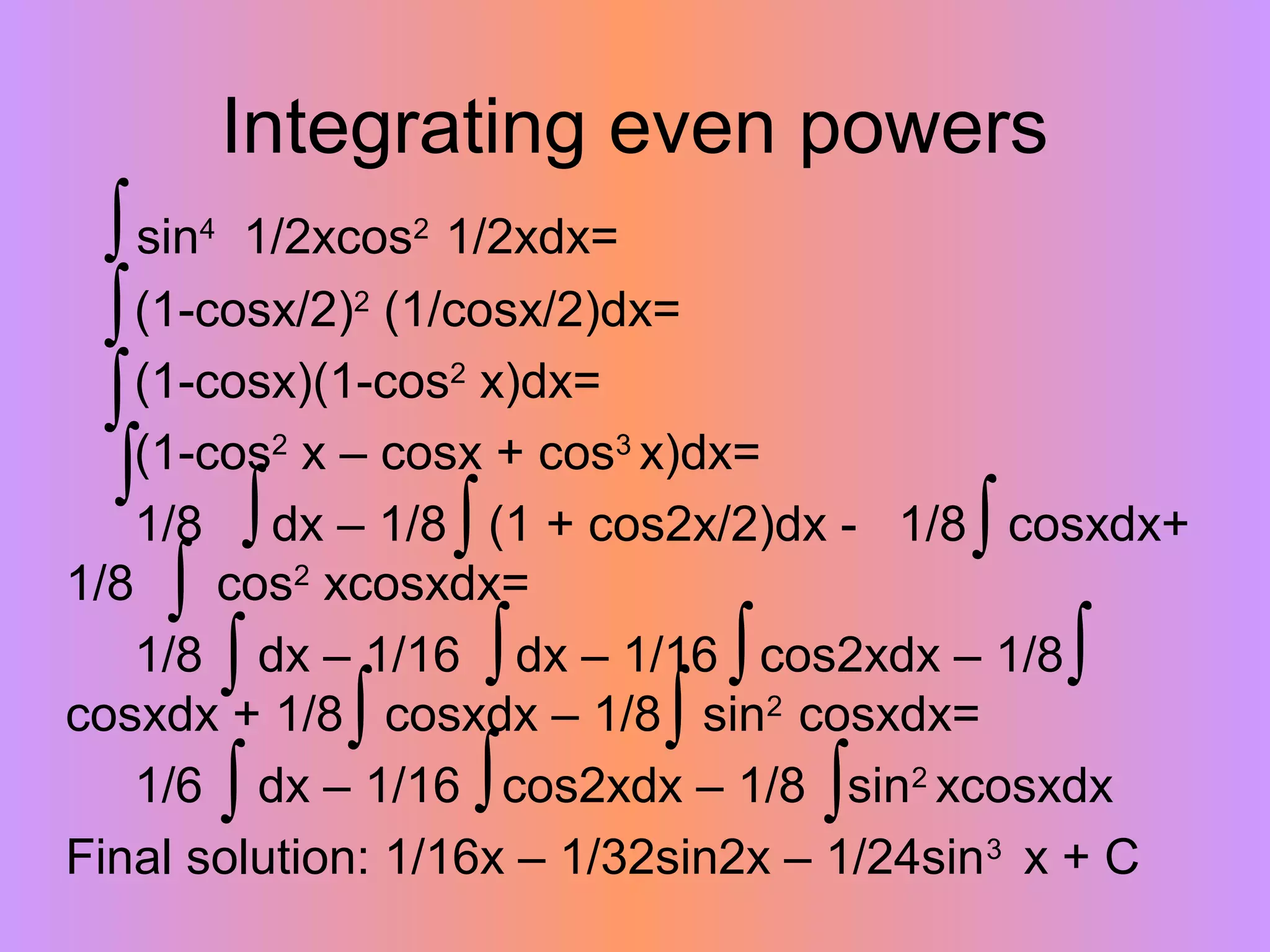 Integration and its basic rules and function. | PPT
