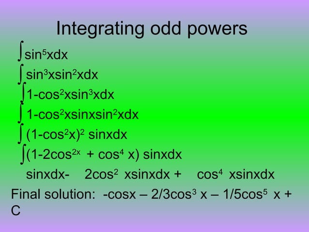 Integration and its basic rules and function. | PPT