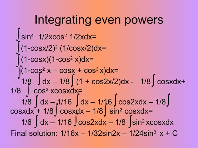 Integration and its basic rules and function. | PPT