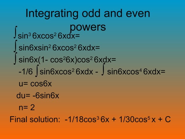 Integration and its basic rules and function. | PPT