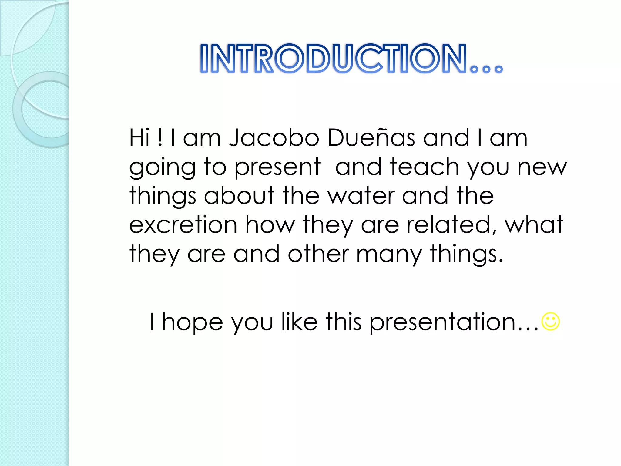 H2O and Excretion !! | PPT