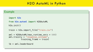 Scalable Automatic Machine Learning in H2O | PPT